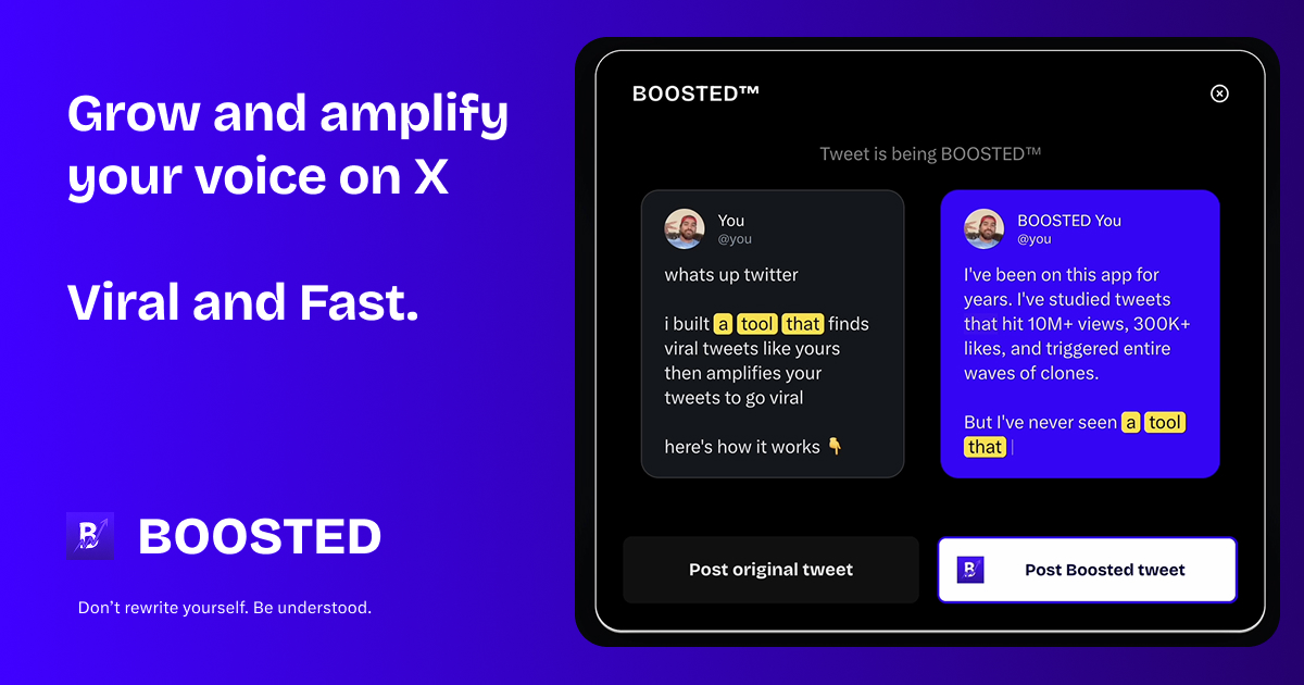 Boosted – Map Your Tweets to Proven Viral Patterns